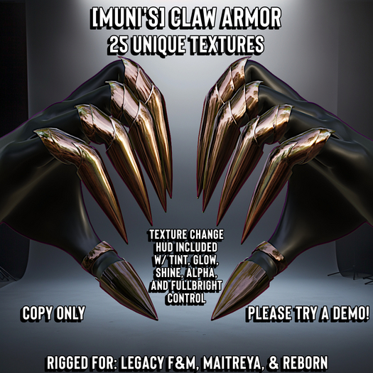 Second Life Marketplace - [Muni's] Claw Armor - Legacy M+F / Reborn ...